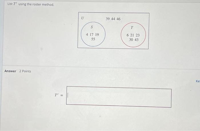 Solved In the following Venn diagram, U is the set of | Chegg.com