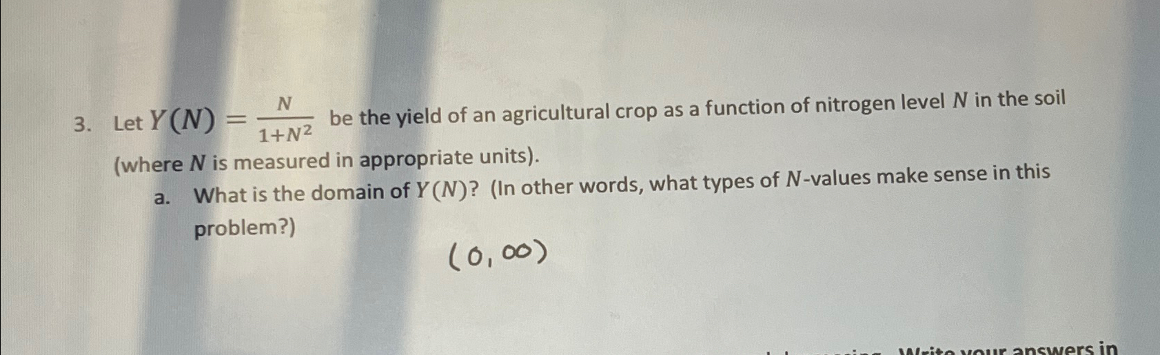 Solved Let Y(N)=N1+N2 ﻿be the yield of an agricultural crop | Chegg.com