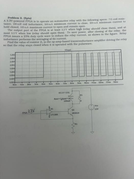 Solved Problem 2. (5pts) A 3.3V-powered FPGA is to operate | Chegg.com