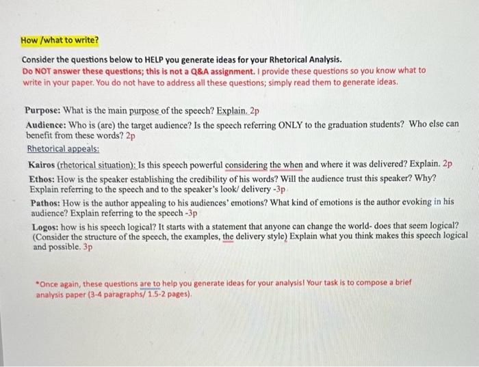 Consider the questions below to HELP you generate | Chegg.com