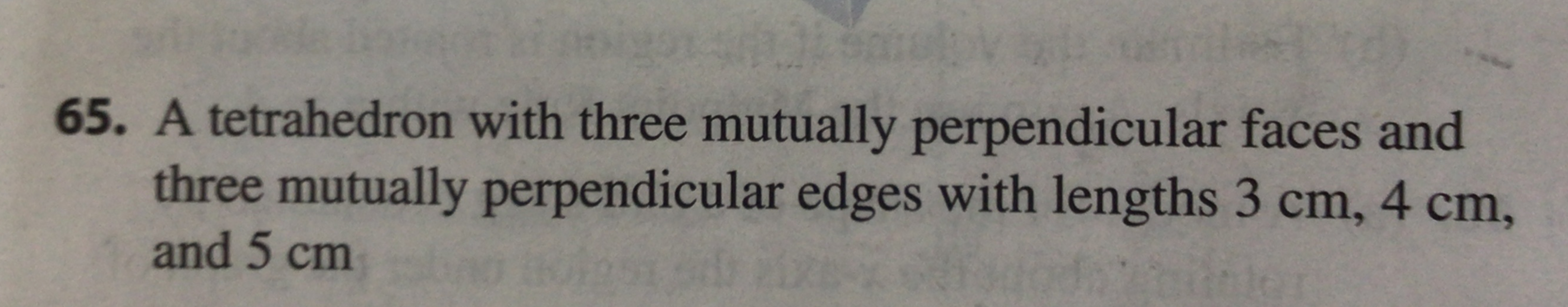 A tetrahedron with three mutually perpendicular faces | Chegg.com