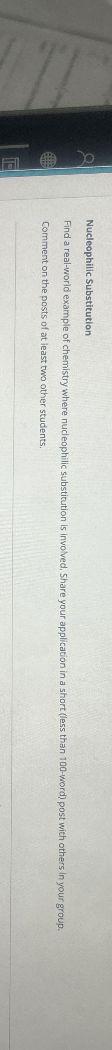 Solved Nucleophilic SubstitutionFind a real-world example of | Chegg.com