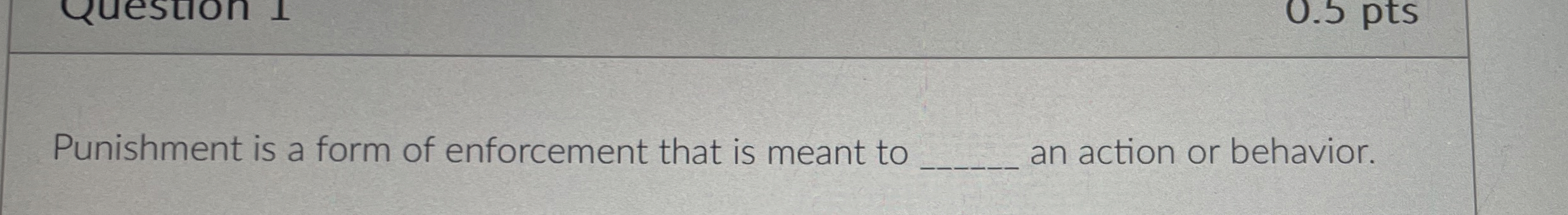 Solved Punishment is a form of enforcement that is meant to | Chegg.com