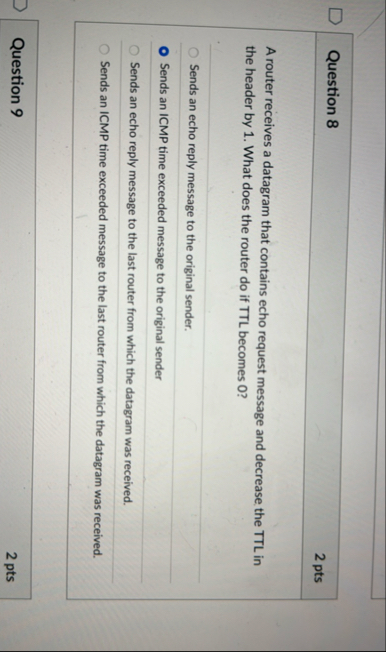 Solved Question 82 ﻿ptsA router receives a datagram that | Chegg.com