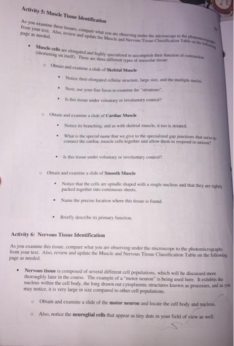 Solved Activity 5: Muscle Tissue Identification from your | Chegg.com
