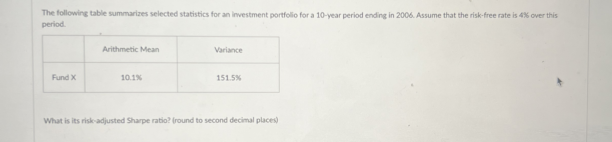 Solved The following table summarizes selected statistics | Chegg.com