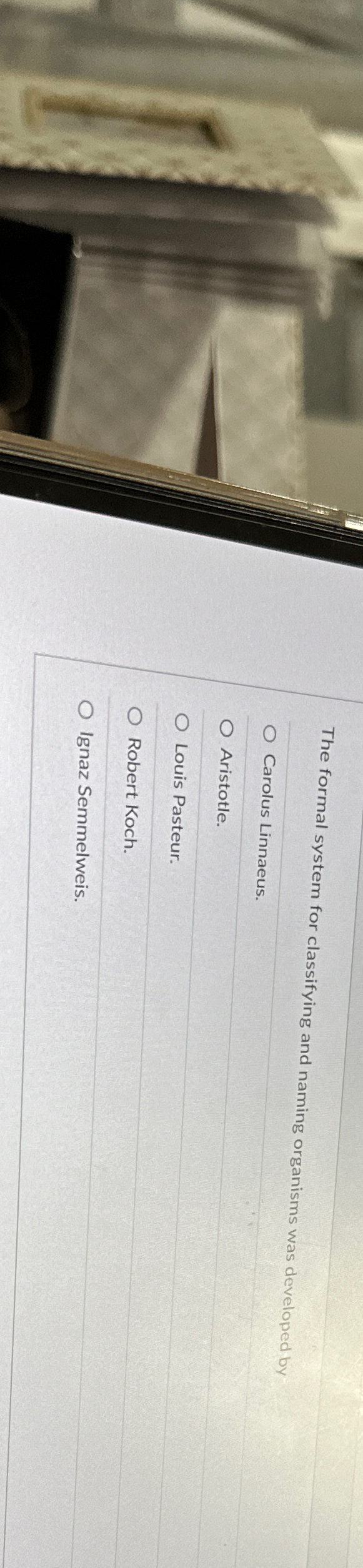 Solved The formal system for classifying and naming | Chegg.com