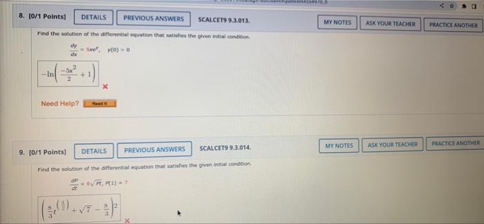 Solved 2. 0/1 Points) DETAILS PREVIOUS ANSWERS SCALCET9 | Chegg.com