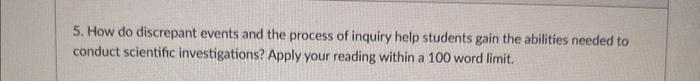 Solved 5. How do discrepant events and the process of | Chegg.com