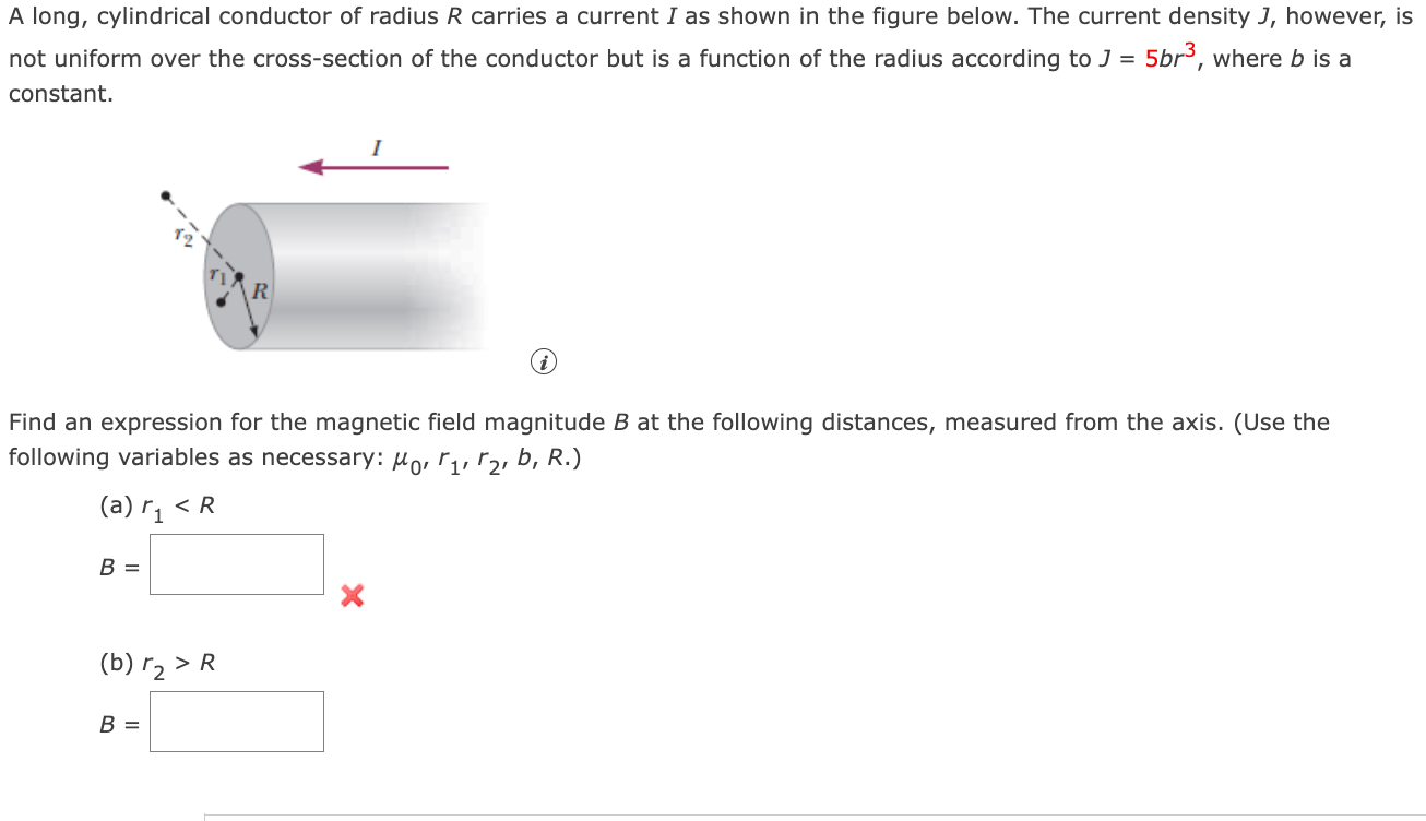 Solved A long, cylindrical conductor of radius R ﻿carries a | Chegg.com