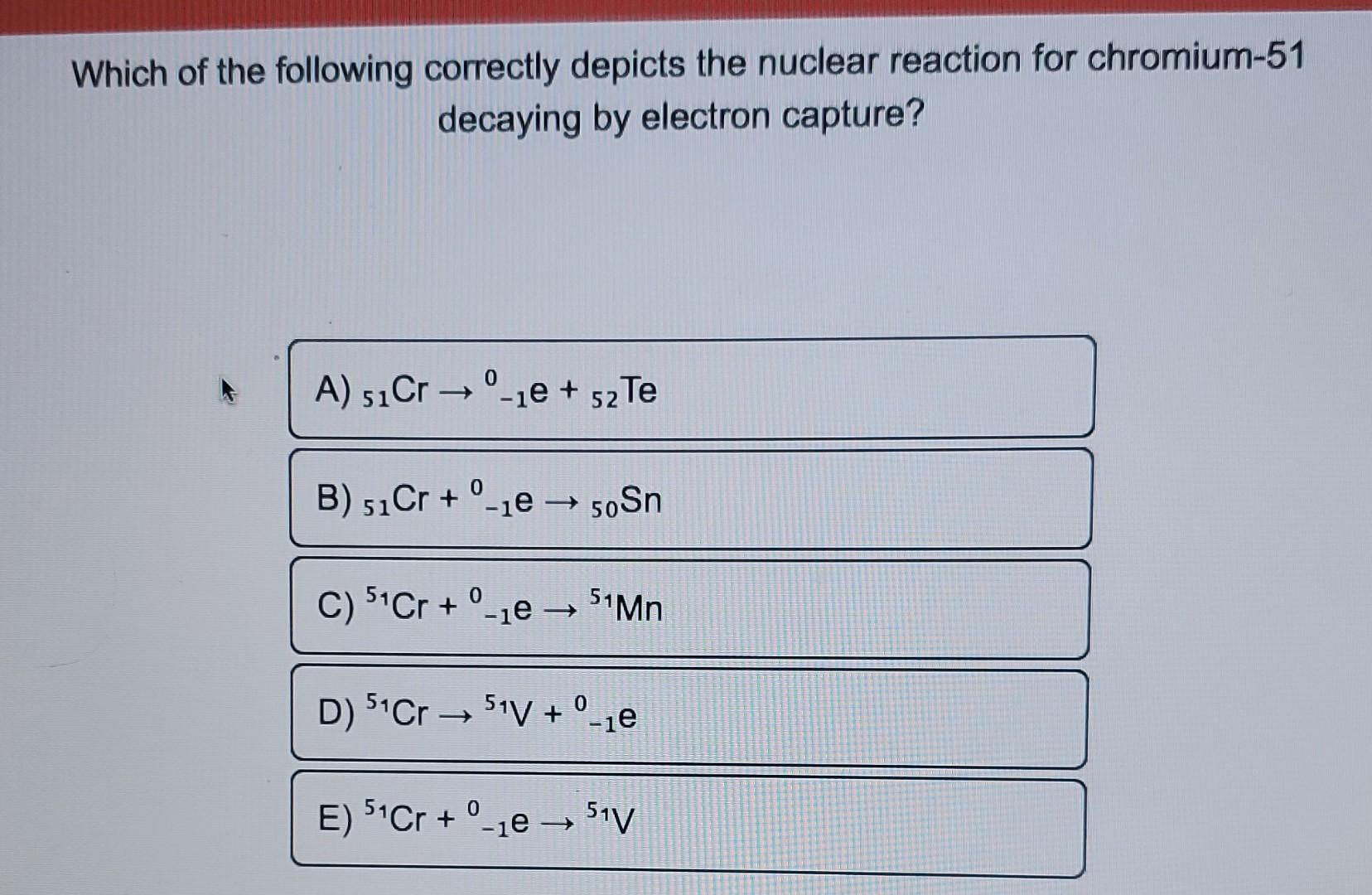 Solved Which of the following correctly depicts the nuclear | Chegg.com