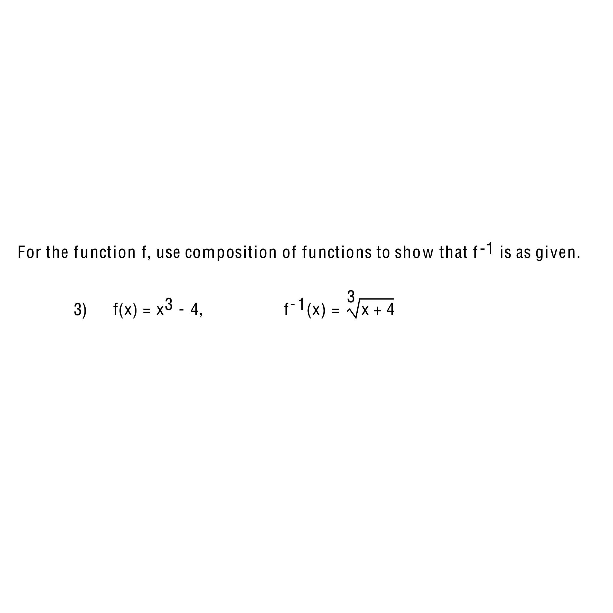 Solved For the function f, ﻿use composition of functions to | Chegg.com