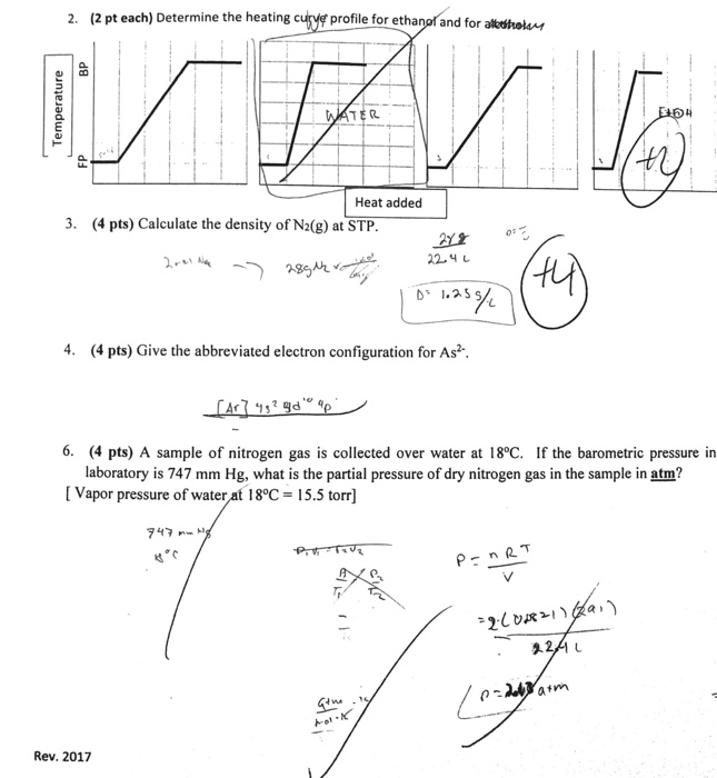 Solved 2. (2 pt each) Determine the heating curve profile | Chegg.com