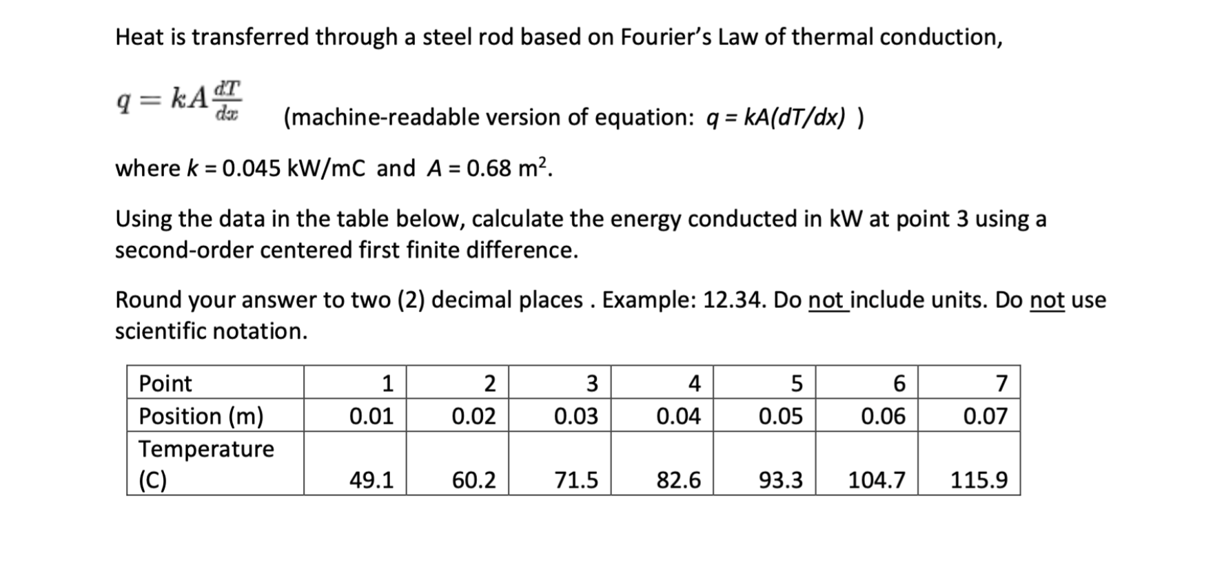 Solved Using the data in the table below, calculate the | Chegg.com