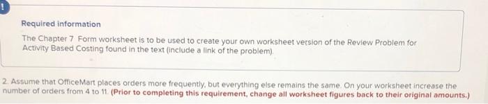 Solved ! Required information The Chapter 7 Form worksheet | Chegg.com