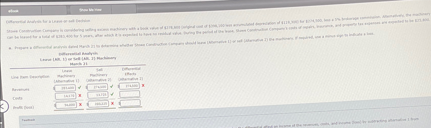 Solved Differential Analysis for a Lease-or-sell | Chegg.com