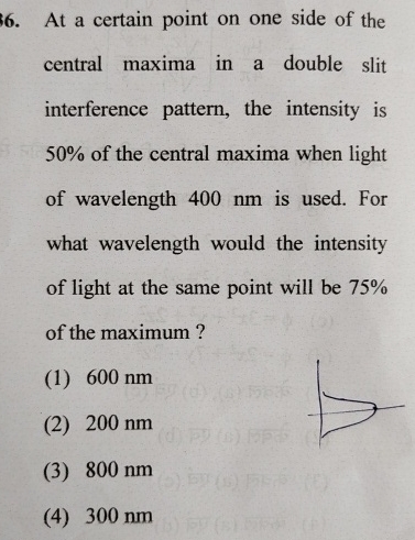 Solved At a certain point on one side of the central maxima | Chegg.com