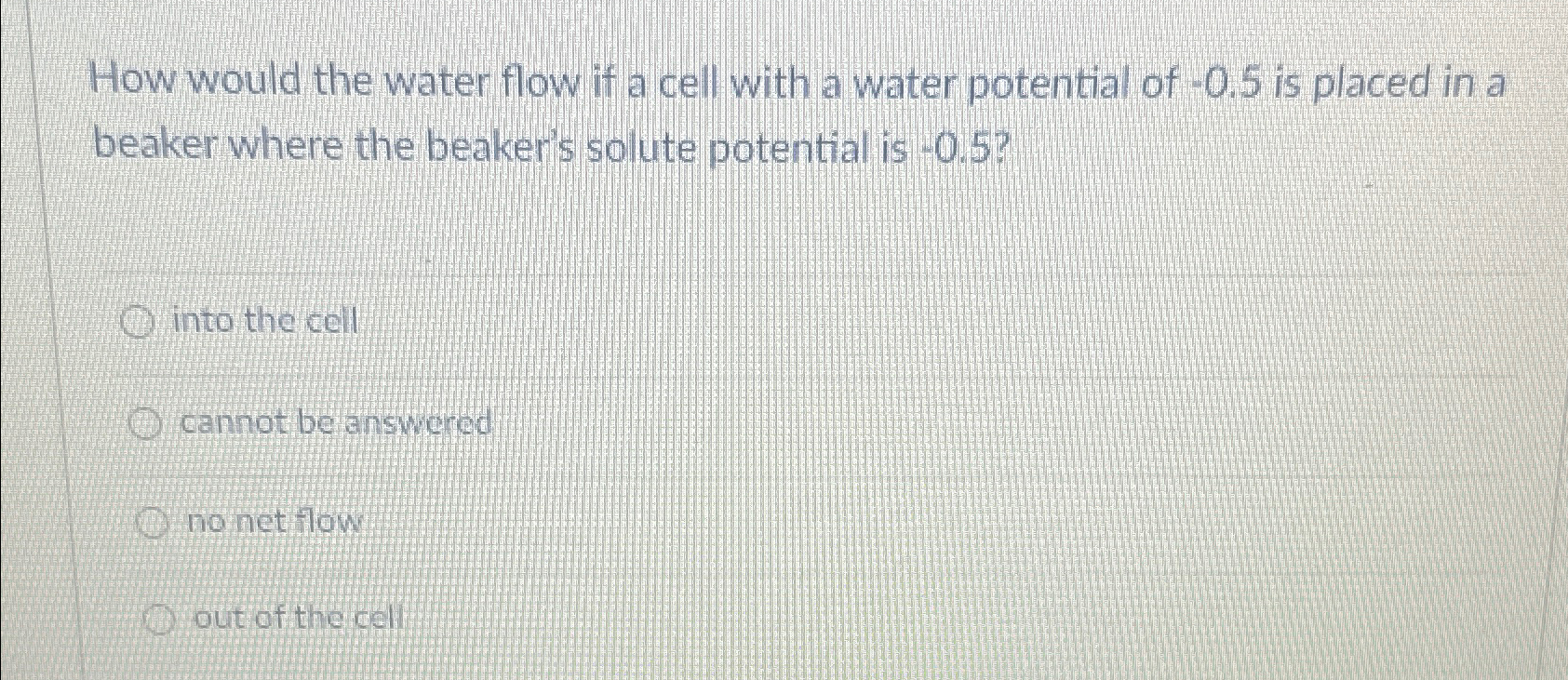 Solved How would the water flow if a cell with a water | Chegg.com
