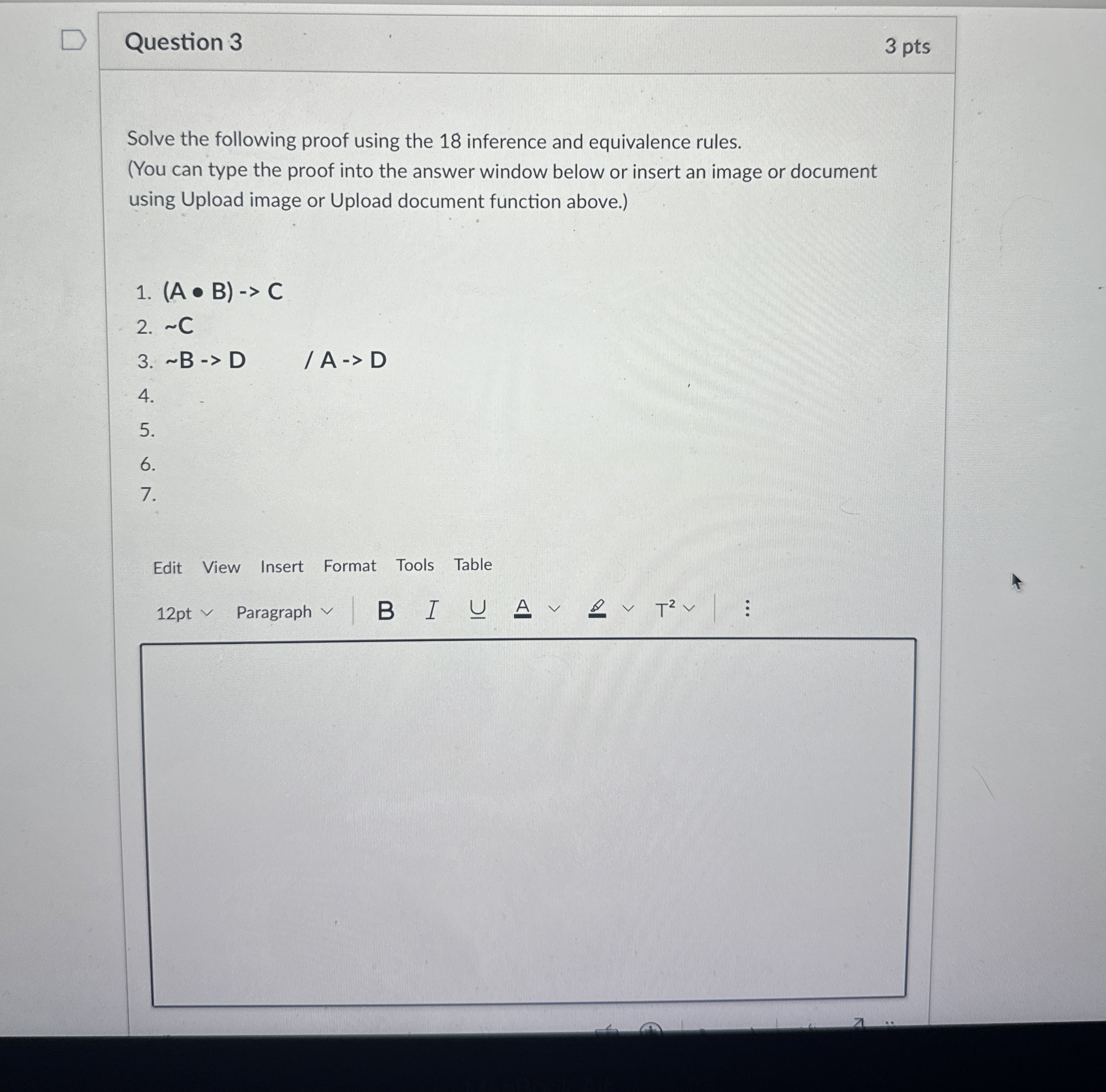 Solved Question 33 ﻿ptsSolve the following proof using the | Chegg.com