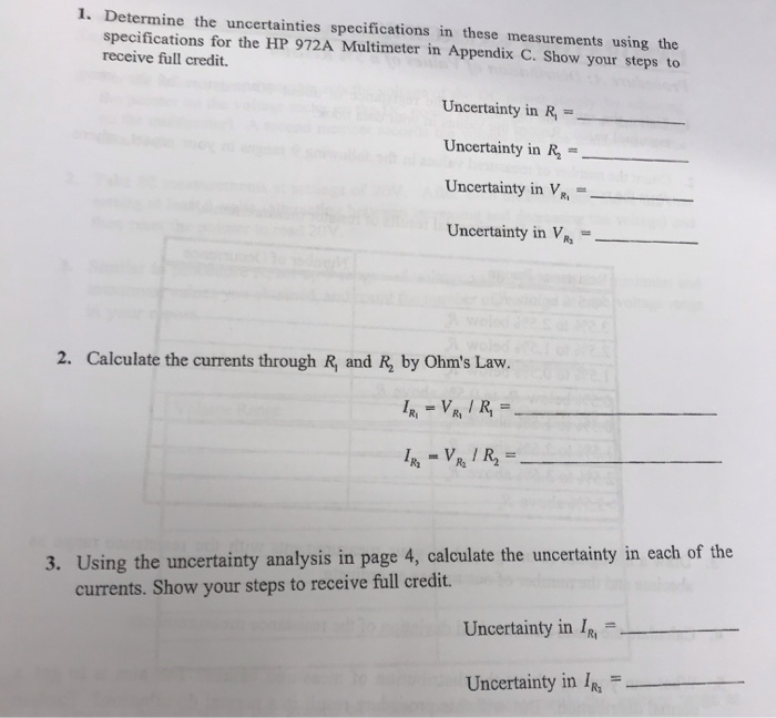 Uncertainty Analysis Consider the circuit of Figure 2 | Chegg.com