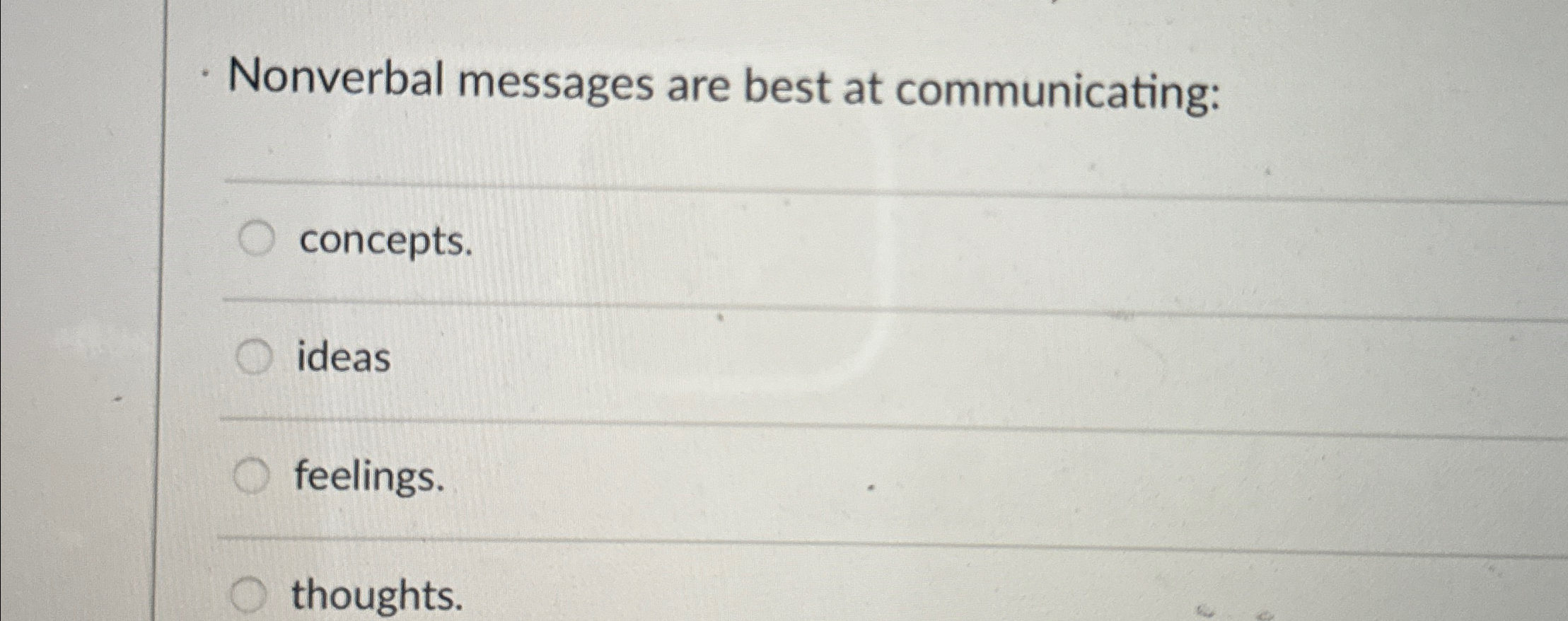 Solved Nonverbal messages are best at | Chegg.com