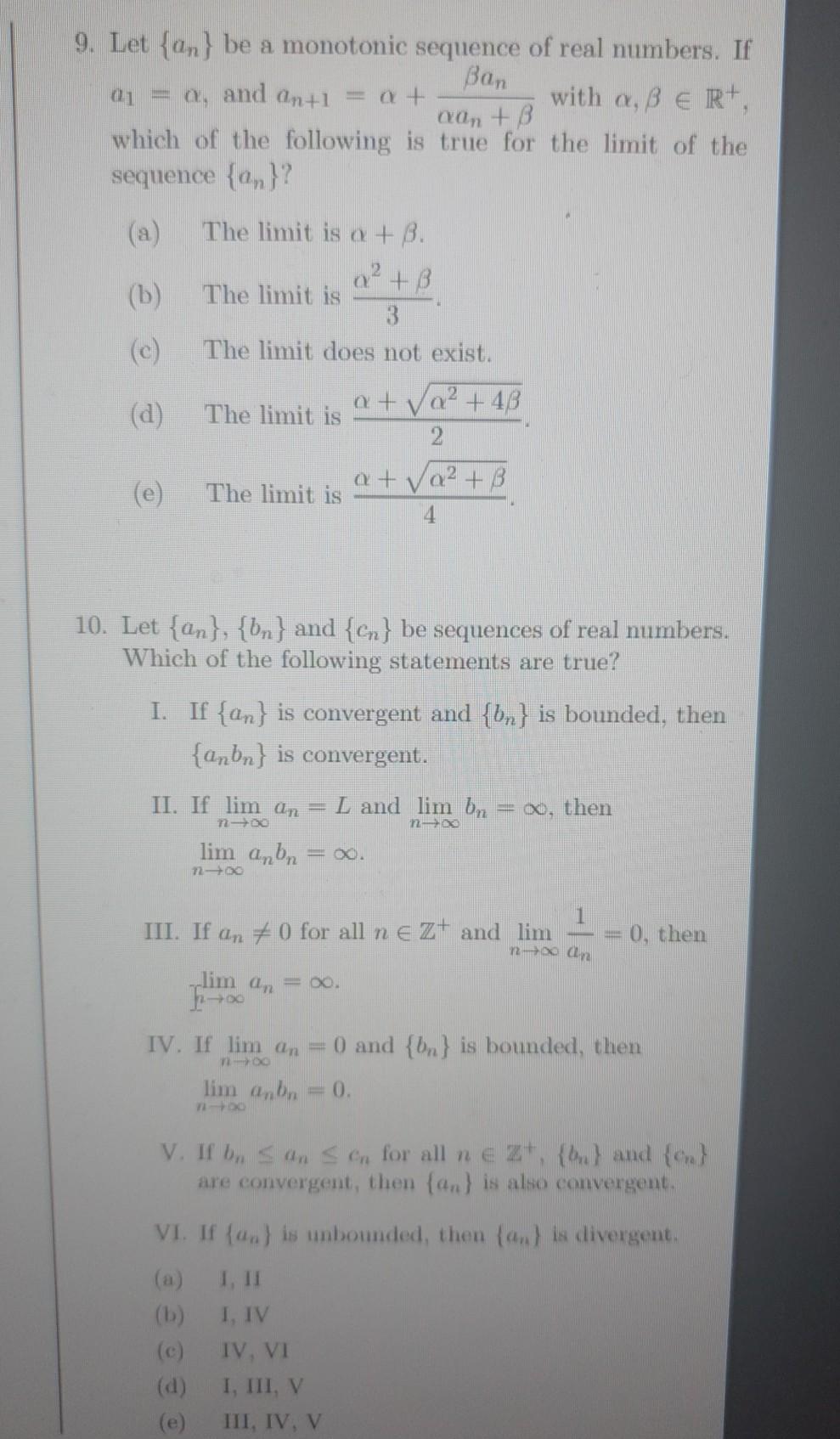 Solved 9. Let {en} be a monotonic sequence of real numbers. | Chegg.com