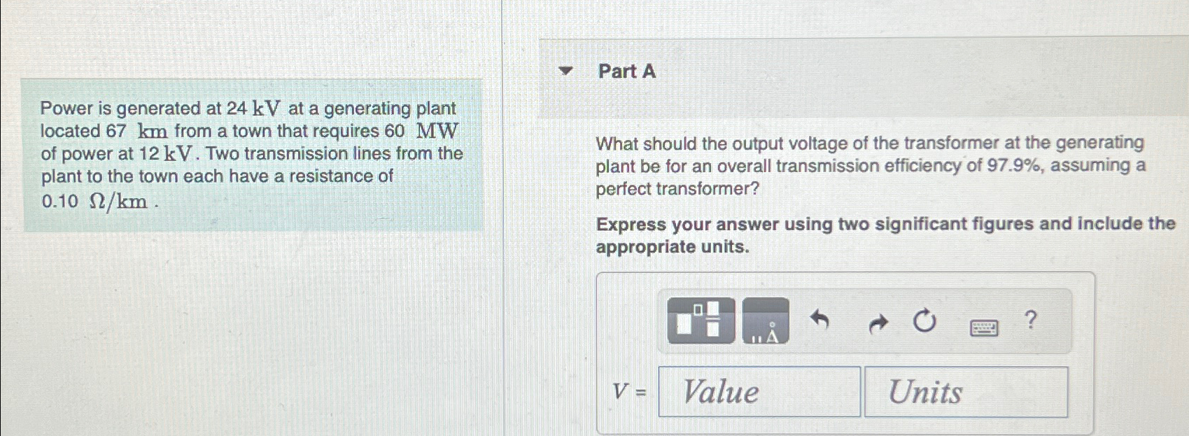 Solved Part APower is generated at 24kV ﻿at a generating | Chegg.com