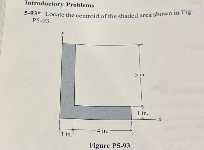 Solved Introductory Problems 5-93* Locate the centroid of | Chegg.com