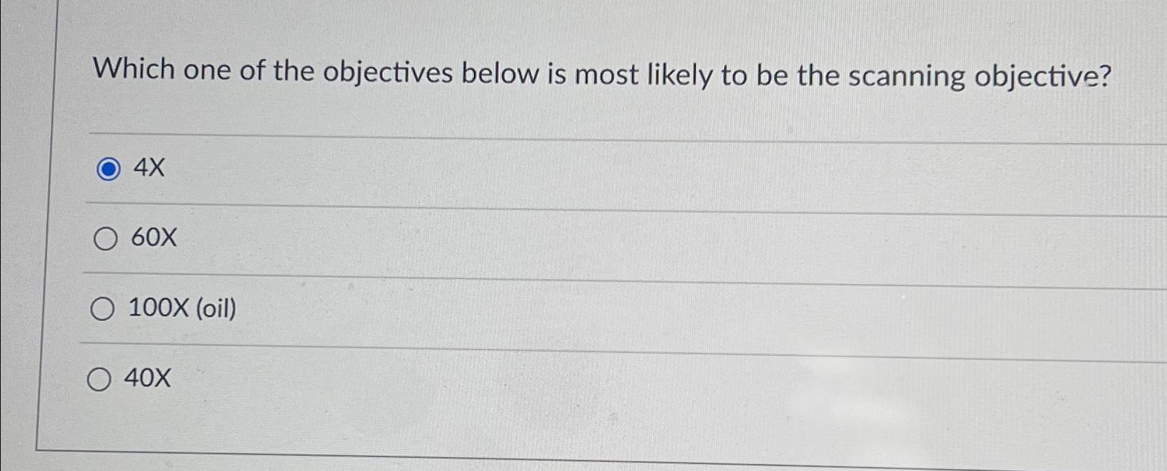 Solved Which one of the objectives below is most likely to | Chegg.com