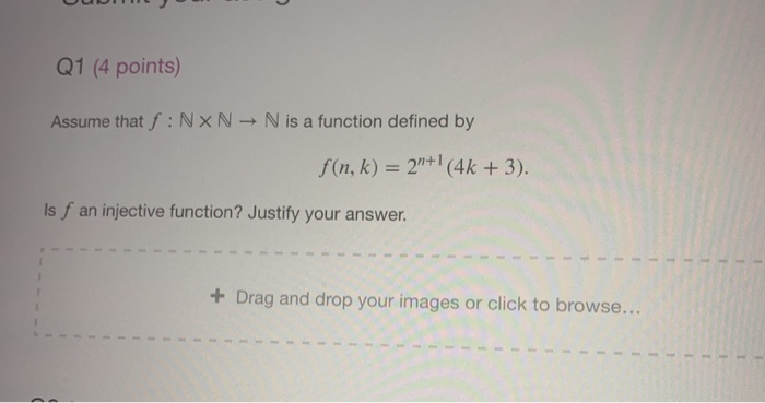 Solved Q1 (4 points) Assume that f: NXN N is a function | Chegg.com