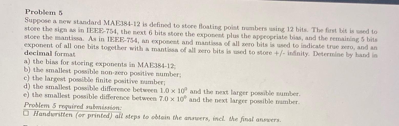 Solved Problem 5Suppose a new standard MAE384-12 ﻿is defined | Chegg.com