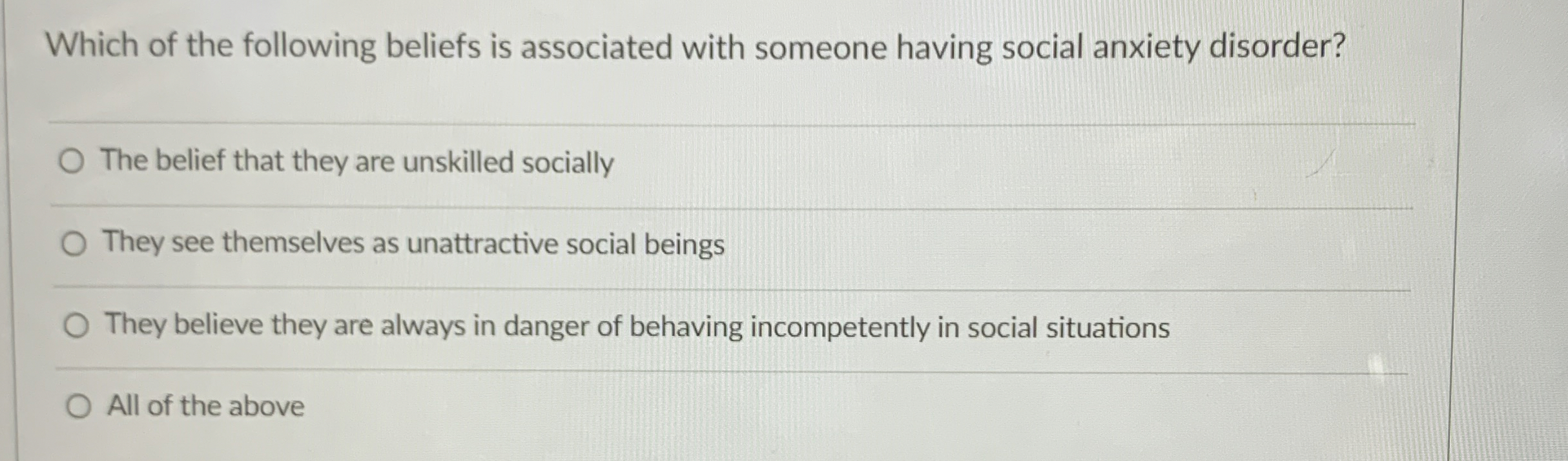 Solved Which of the following beliefs is associated with | Chegg.com