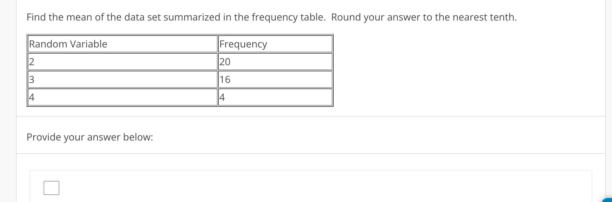 Solved Find the mean of the data set summarized in the | Chegg.com