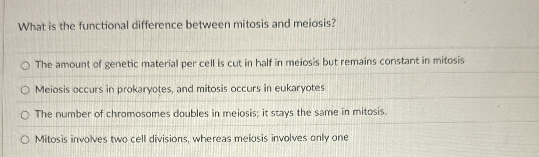 Solved What is the functional difference between mitosis and | Chegg.com
