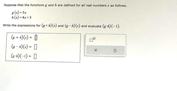Solved Suppose that the functions g and h are defined for | Chegg.com