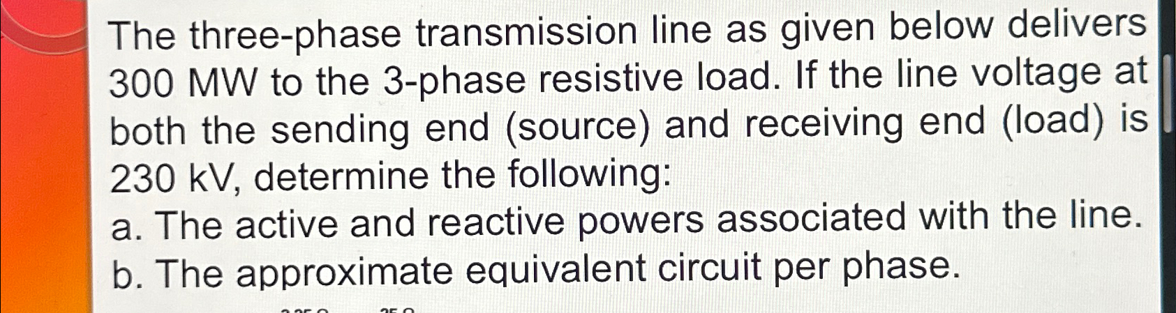 The three-phase transmission line as given below | Chegg.com