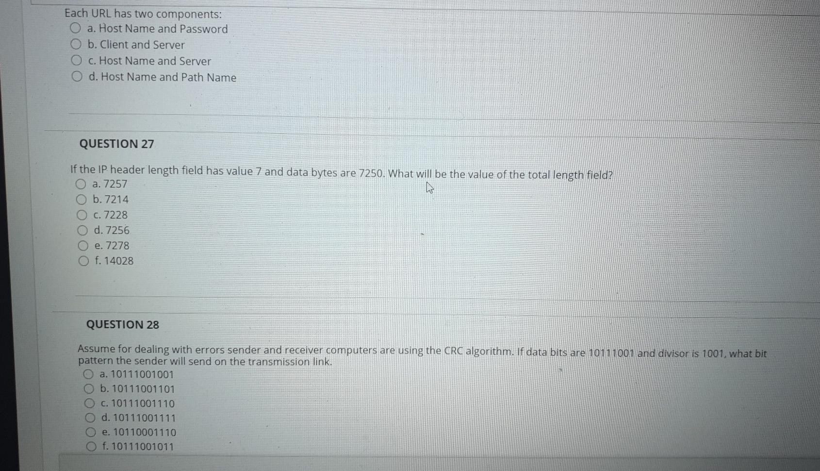 Solved Each URL has two components: O a. Host Name and | Chegg.com