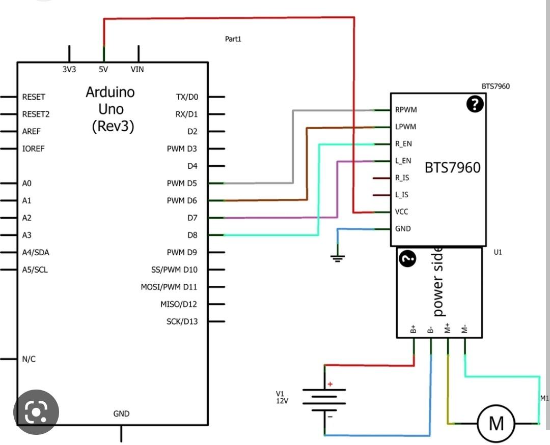 Solved I need help adding connection to a second bts7960 | Chegg.com