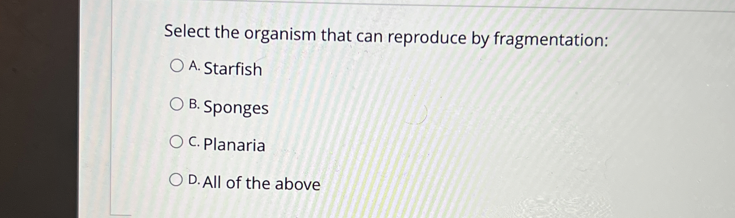 Solved Select the organism that can reproduce by | Chegg.com