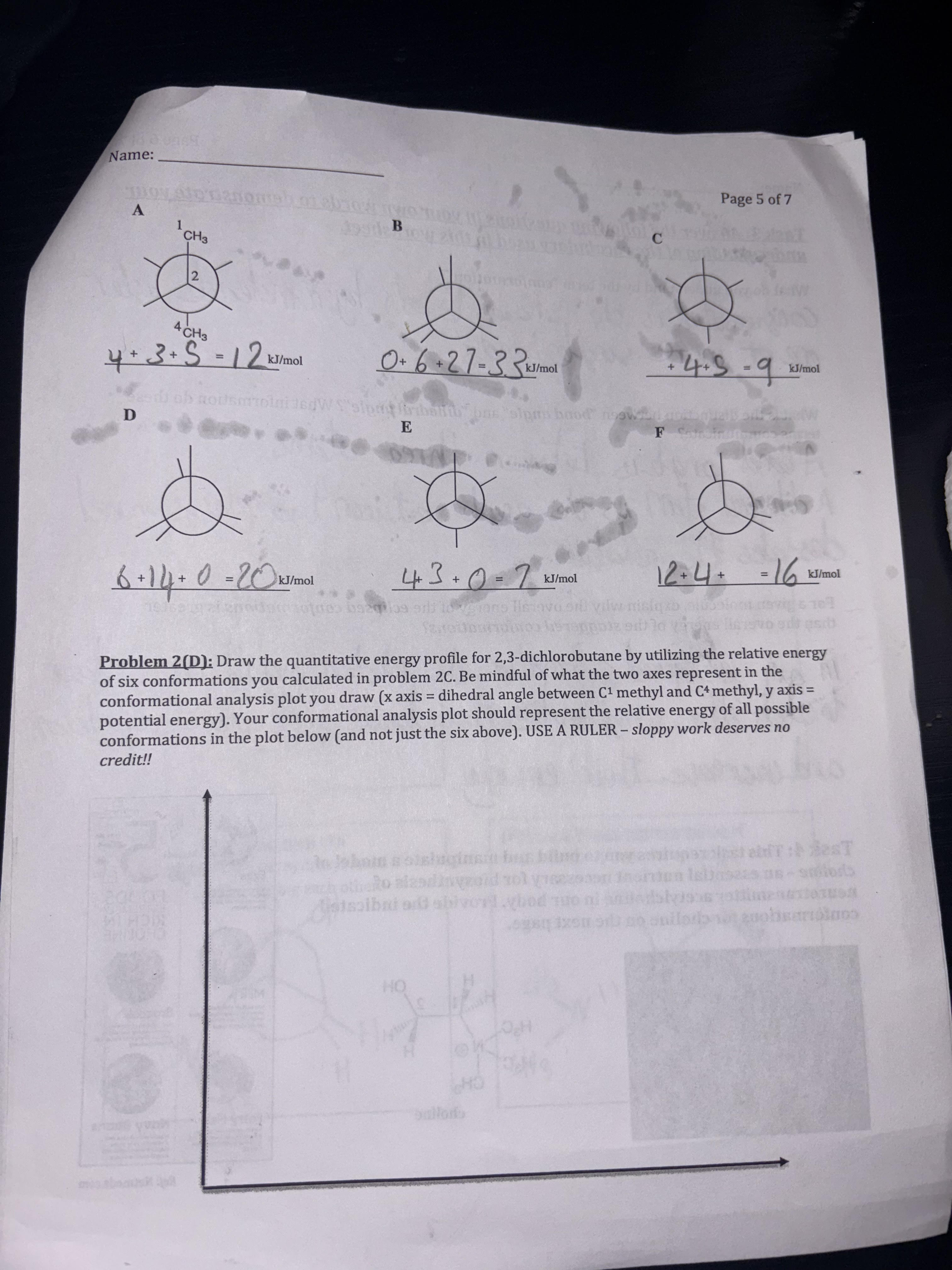 Solved Problem 2(D): Draw the quantitative energy profile | Chegg.com