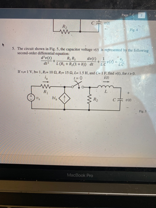 Solved Page Cu R2 Fig. 4 5. The circuit shown in Fig. 5, the | Chegg.com