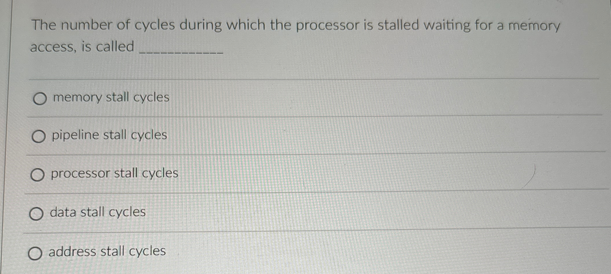 Solved The number of cycles during which the processor is | Chegg.com