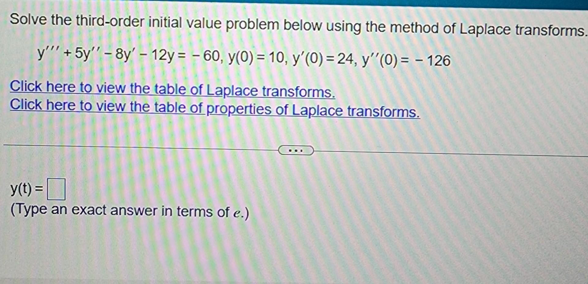 Solved Solve the third-order initial value problem below | Chegg.com