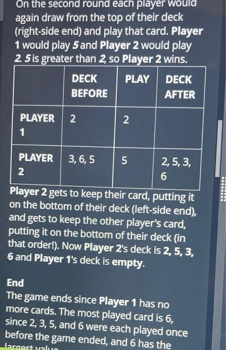 Solved 1. Game of War Write a function which runs a | Chegg.com