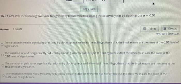 Solved ANOVA Source of Variation SS df MS Rows 104.2500 3 | Chegg.com