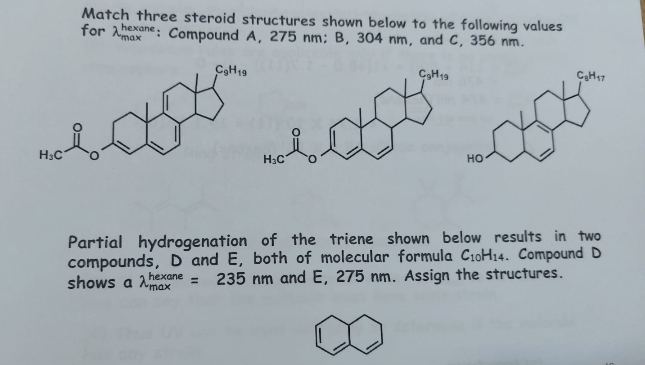 Solved Match three steroid structures shown below to the | Chegg.com