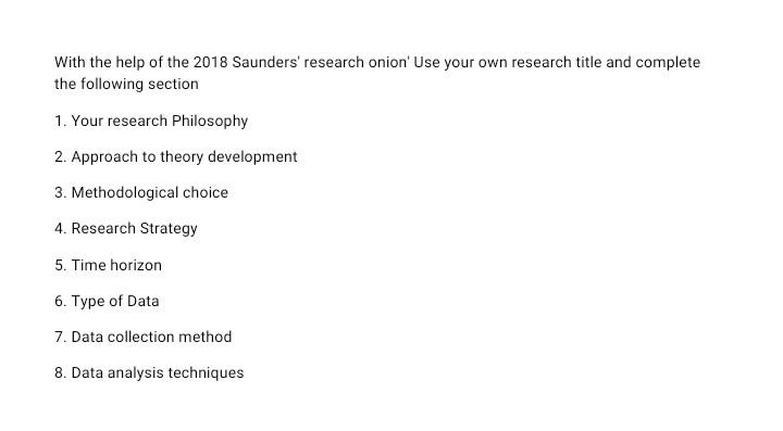 Solved With the help of the 2018 Saunders' research onion' | Chegg.com