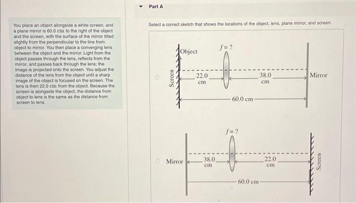Solved You place an object alongside a white screen, and | Chegg.com
