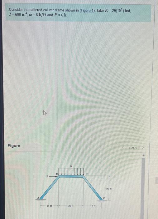 Solved Consider the battered-column frame shown in (Figure | Chegg.com