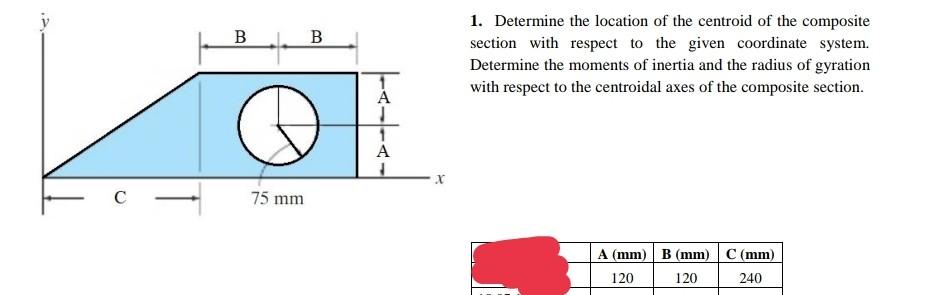 Solved BB 1. Determine the location of the centroid of the | Chegg.com